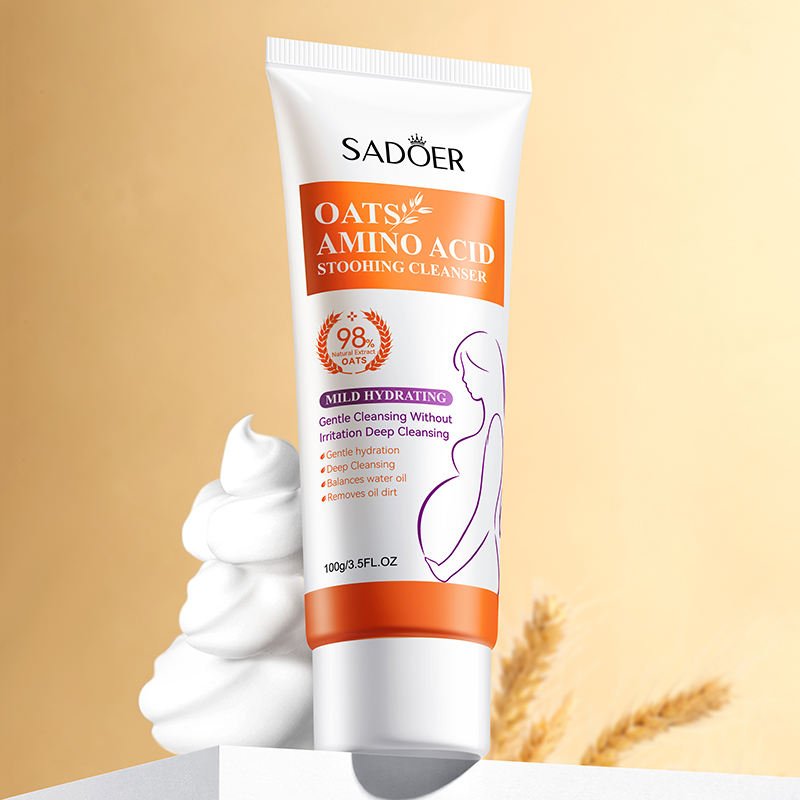 SADOER Face Wash Organic Oat Amino Acids Gentle Cleaning Nourishing Anti Acne Whitening Facial ...
