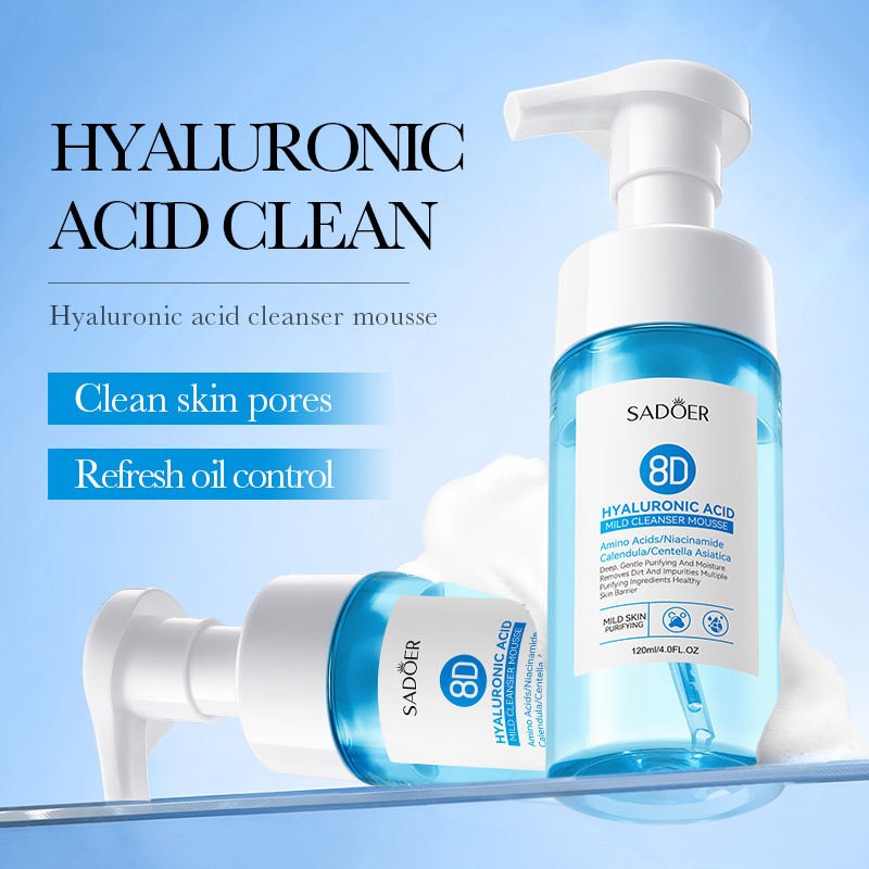 SADOER Korean Skincare Rich Daily Deep Cleansing Bubbles 8D Hyaluronic Aacid Mousse Cleanser For ...