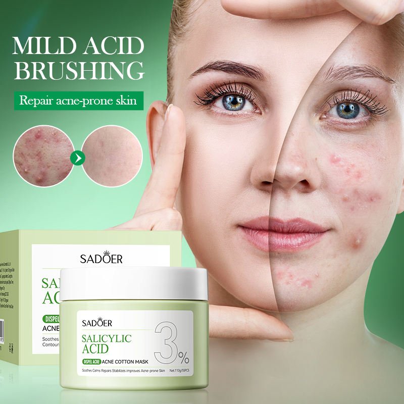 SADOER Wholesale 3% Salicylic Acid Anti Acne Cotton Pads Facial Mask Moisturizing Skin Care Acne ...
