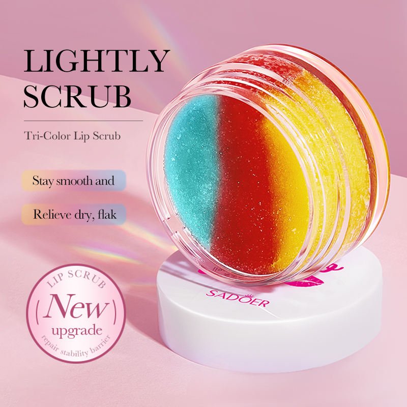 SADOER Private Label Skin Care Products Tricolor Vegan Lip Scrub Korean ...