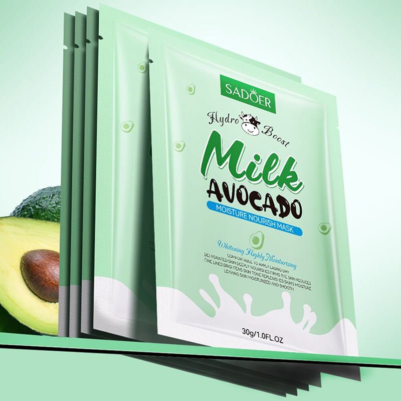 SADOER Milk Avocado Face Mask Sheet Skin Care Anti Aging Shrink Pores ...