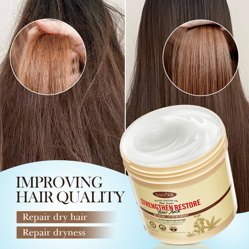 SADOER Keratin Cream Hair Mask Wholesale Keratin Infused Black Castor ...