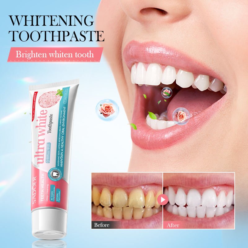 SADOER New Arrival Rose Salt Whitening Toothpaste Oral Cleaning Teeth ...