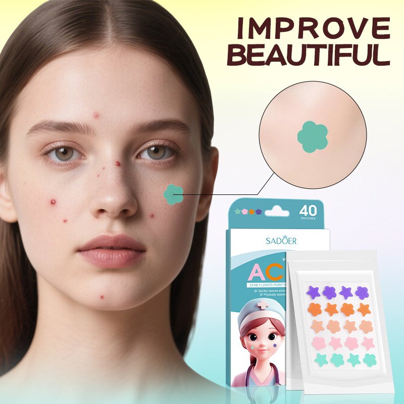 SADOER Star Flower Shaped Acne Patch Purifying & Acne Isolating Pimple ...