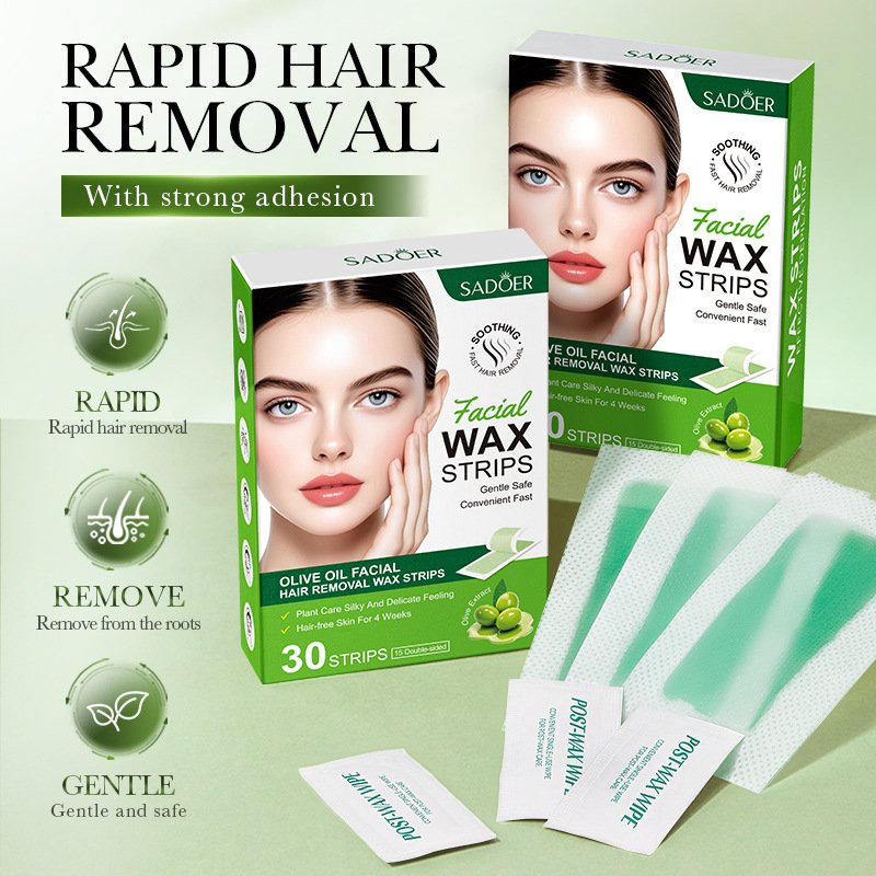 SADOER Olive Oil Facial Hair Removal Wax Strips - SADOER Beauty ...