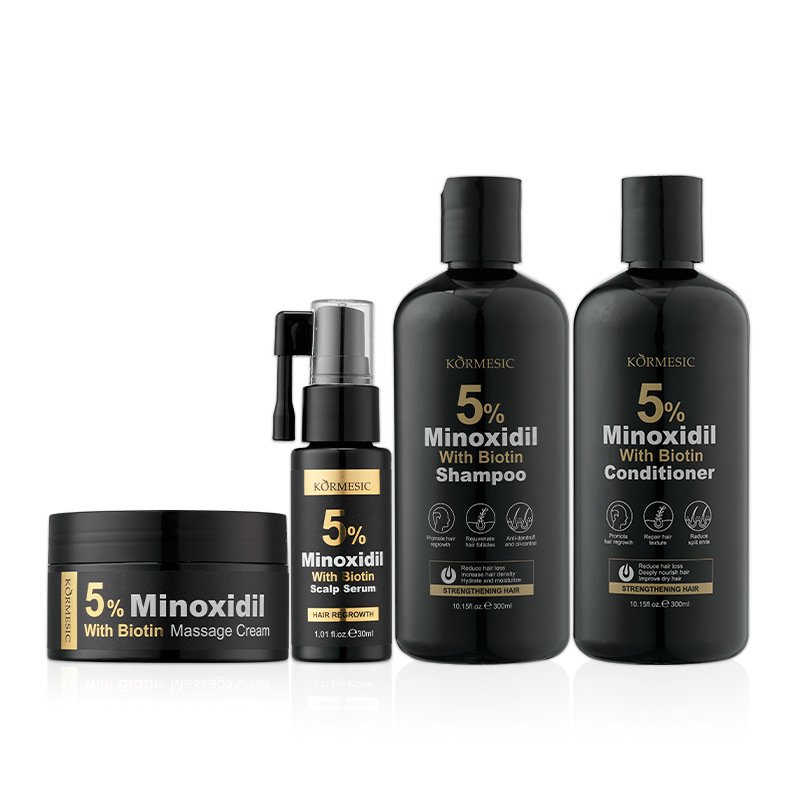 KORMESIC 5% Minoxidil Biotin Hair Growth Shampoo & Conditioner & Serum ...